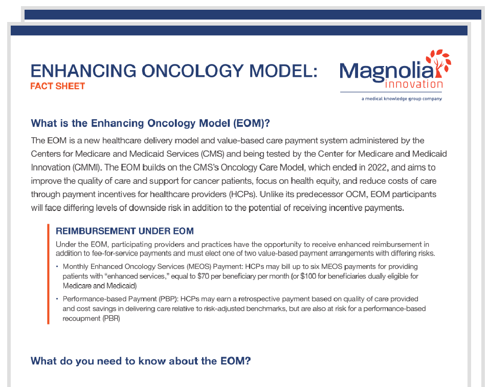Enhancing Oncology Model (EOM) Fact Sheet - Magnolia Market Access
